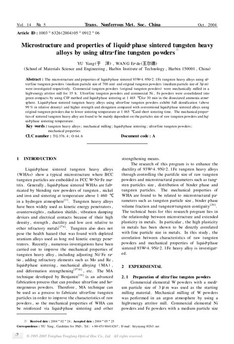 Pdf Microstructure And Properties Of Liquid Phase Sintered Tungsten Heavy Alloys By Using