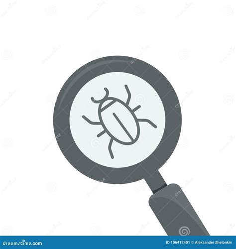 Bug Searching Icon On White Background Bug Searching Icon For