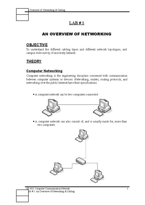 Lab 1a Computer Networking Labs Lab 1 An Overview Of Networking And Cabling Lab 1 An