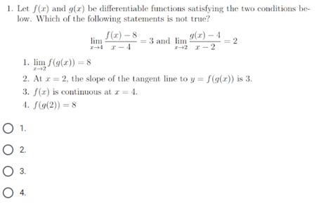 Solved Let F X ﻿and G X Be ﻿differentiable Functions