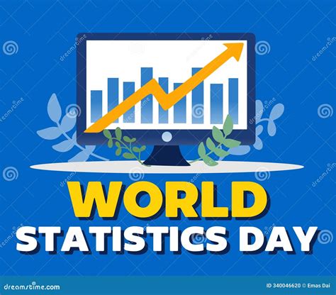 Happy World Statistics Day With Statistics Chart Stock Illustration