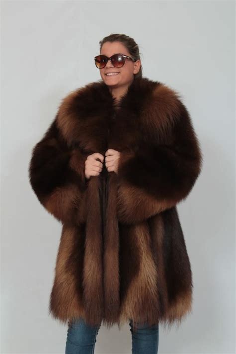 Rare Wolverine Fur Coat Luxury Glam Fur Coat Woman In Fur Coat Fox