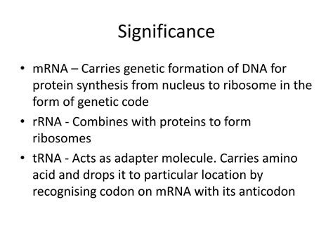 Structure And Importance Of RNA PPTX Biological Sciences Science