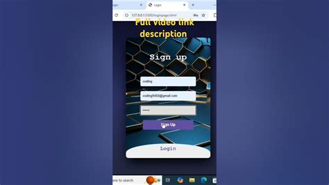 Html Css Project Html Css Login Page Coding Learnhtml5andcss3 Youtube