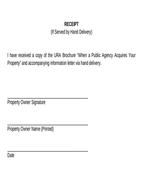 Delivery Acknowledgement Template Financial Report