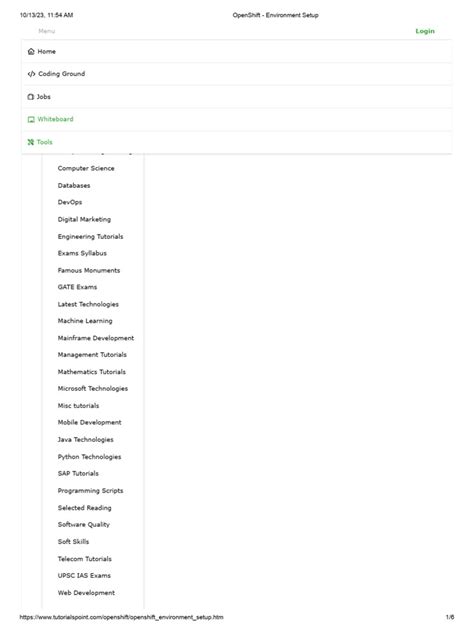 Openshift Environment Setup Pdf
