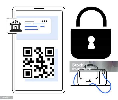 Qr 코드 자물쇠 및 지갑을 사용한 모바일 뱅킹 보안 안전한 금융 거래 보장 Qr코드에 대한 스톡 벡터 아트 및 기타 이미지 Qr코드 가격 개념 Istock