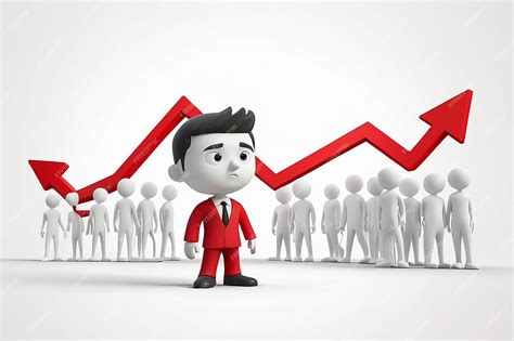 Premium Photo 3d Small People Negative Graph Of Your Business White Background