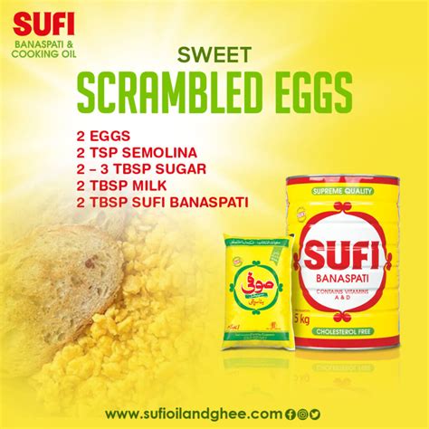 Sweet Scrambled Eggs Sufi Banaspati And Cooking Oil
