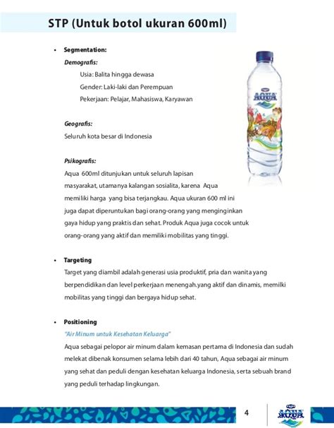 SEGMENTING TARGETING DAN POSITIONING PRODUK AQUA