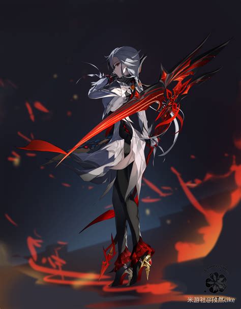 Safebooru 1girl Absurdres Arlecchino Genshin Impact Arm At Side Arm