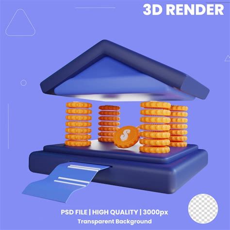 3d Financial Icon Premium Psd