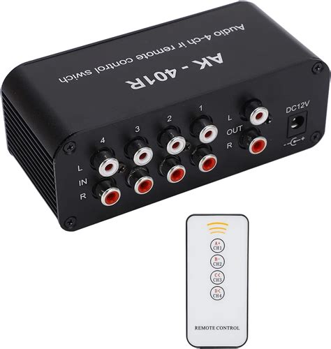 1 In 4 Out Dc 12v Switch Audio Stereo Audio Switch Input Source Switcher Selettore Splitter Box