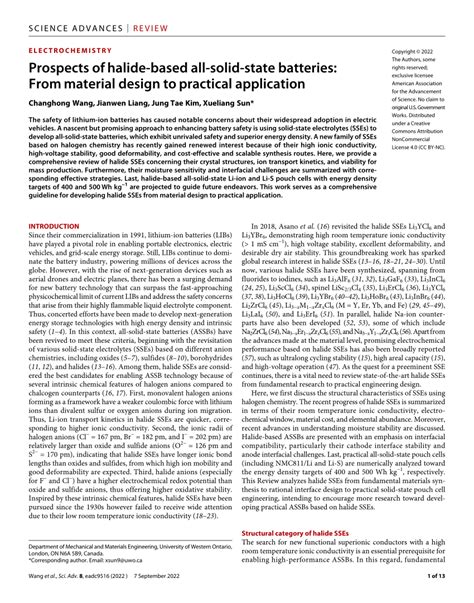 Pdf Prospects Of Halide Based All Solid State Batteries From