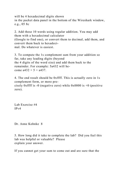 Lab Exercise IPv Dr Anne Kohnke Obj Docx Internet For Beginners Internet