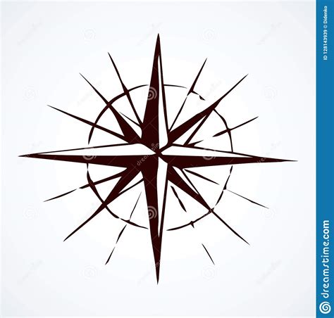 Compass Icon Vector Sketch Stock Vector Illustration Of Geography