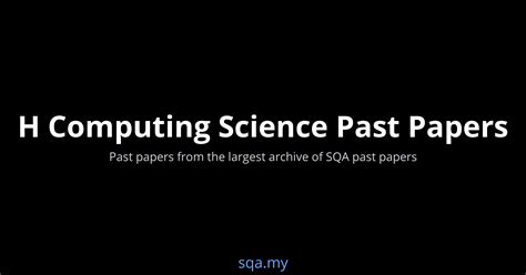 Higher Computing Science Past Papers Sqamy