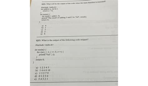 Solved Q22 ﻿what Will Be The Output Of The Code When The