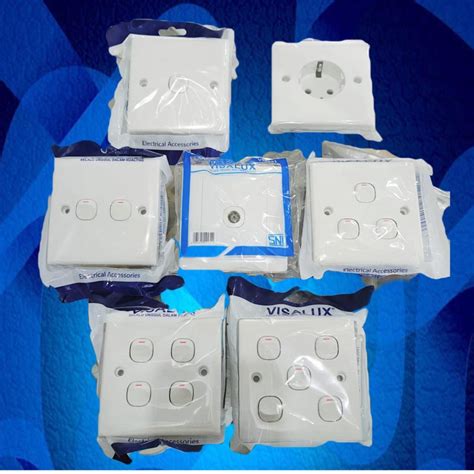 Jual Visalux Saklar Inbow Tanam Engkel Seri Switch On Lampu Sakelar Tunggal Ganda 1 2 3 4 5