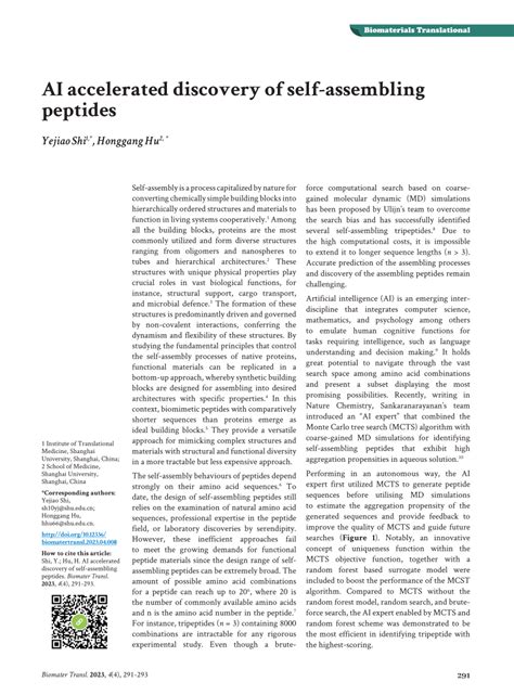 Pdf Ai Accelerated Discovery Of Self Assembling Peptides