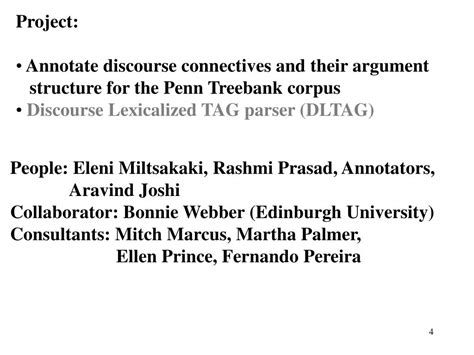 Ppt Discourse Connectives And Their Argument Structure Annotating A