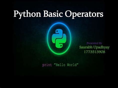 Operators In Python Ppt