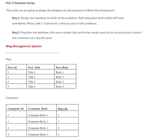 Solved Part Database Design This Week You Are Going To Chegg