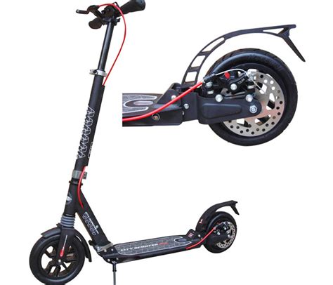 Самокат с надувными колесами City Scooter Disk черный купить в магазине ...