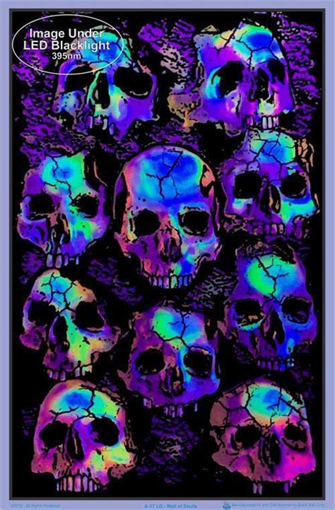 Crypt Skulls Velvet Black Light Poster Trippystore