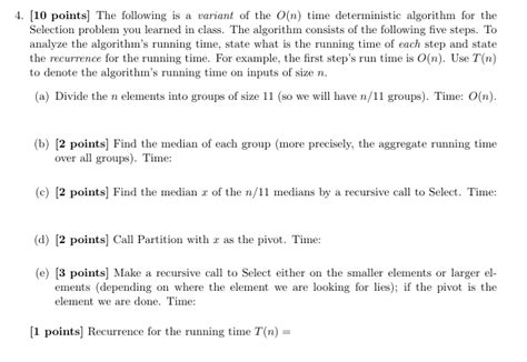 Solved 4 10 Points The Following Is A Variant Of The On