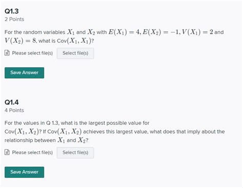 solved q1 10 points suppose that the random variables x1 and