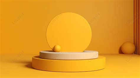 제품 프리젠테이션 배경을 위한 3d 렌더링된 추상 노란색 연단 연단 배경 노란 배경 그래픽 요소 배경 이미지 Hd 연단