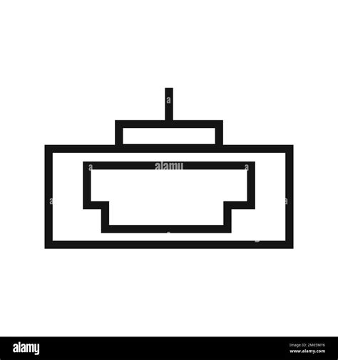 Hdmi Line Icon Isolated On White Background Black Flat Thin Icon On