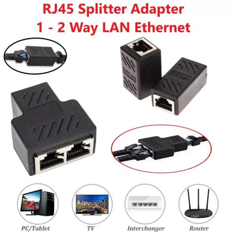 Rj45 Splitter Adapter Lan Ethernet Cable 1 2 Way Dual Female Port Connector Plug £2 79 Picclick Uk