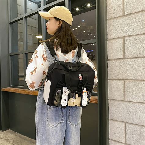 Mochila De Hombro Kawaii Para Mujer Bolso Escolar De Dibujos Animados