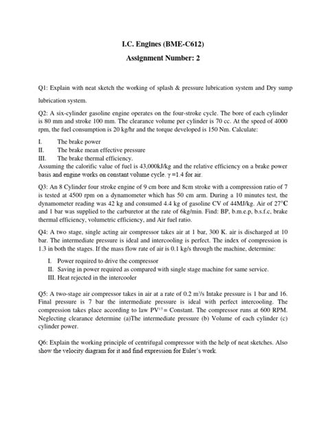 Assignment No 2 Ic Engine 1 Pdf
