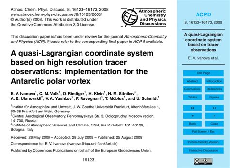 Pdf A Quasi Lagrangian Coordinate System Based On High Resolution Tracer Observations