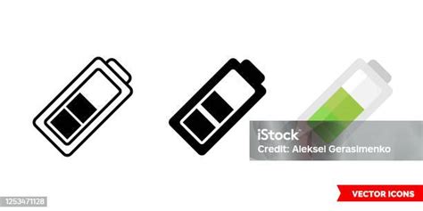 3 가지 유형의 배터리 아이콘입니다 격리된 벡터 기호 기호 가득 찬에 대한 스톡 벡터 아트 및 기타 이미지 가득 찬 검은색 그래픽 사용자 인터페이스 Istock