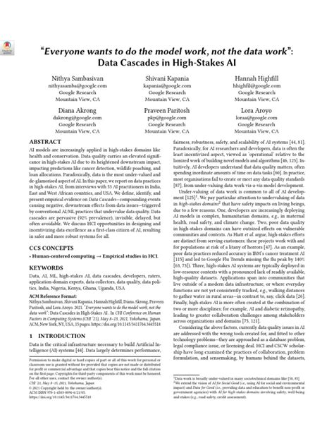 everyone wants to do the model work not the data work data cascades