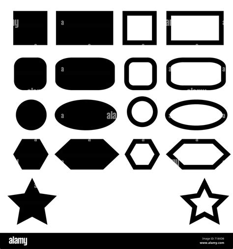 Basic shape elements with set of sharp and round edge edges also vector Stock Photo - Alamy
