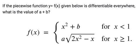 Solved If The Piecewise Function Yfx Given Below Is