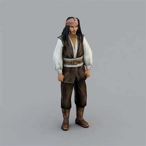 Adventurous Pirate Captain 3d Model