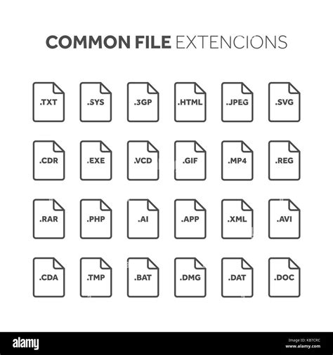 Lineoutline Flat Style Icon Set Source Code Programming File Type
