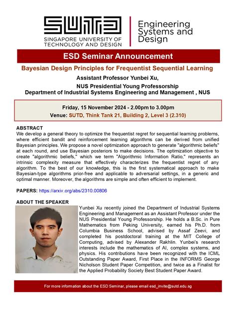 yunbei xu national university of singapore bayesian design