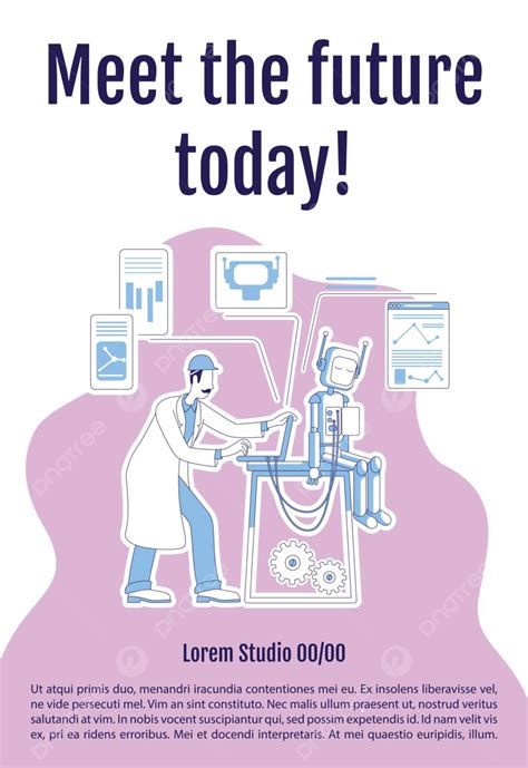 Silhouette Poster Template For Robotics And Tech Development Vector