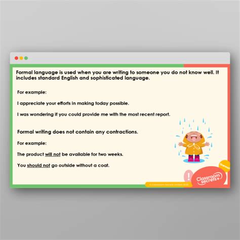 Year 6 Consolidating Formal And Informal Writing Teaching Ppt Resource Classroom Secrets