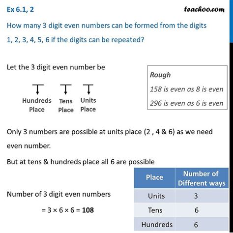 Ex 6 1 2 How Many 3 Digit Even Numbers Can Be Formed Ex 6 1