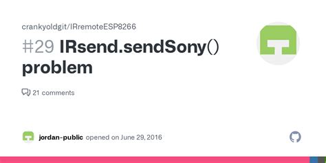 ndsony problem · issue 29 · crankyoldgit irremoteesp8266