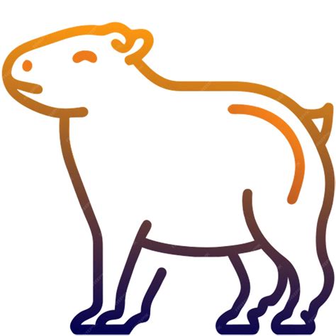 Premium Vector Capybara In Profile Icon Outline Gradient