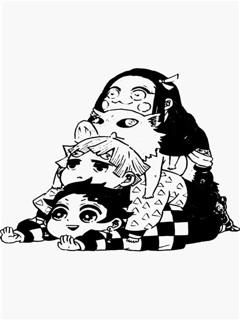 Demon Slayer In Black And White Best Art Sticker For Sale By